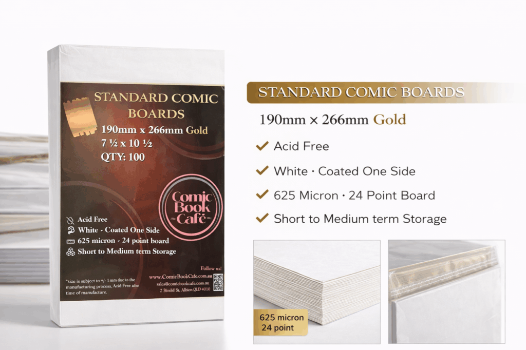 Standard Comic Book Boards - Gold - Comic Book Cafe