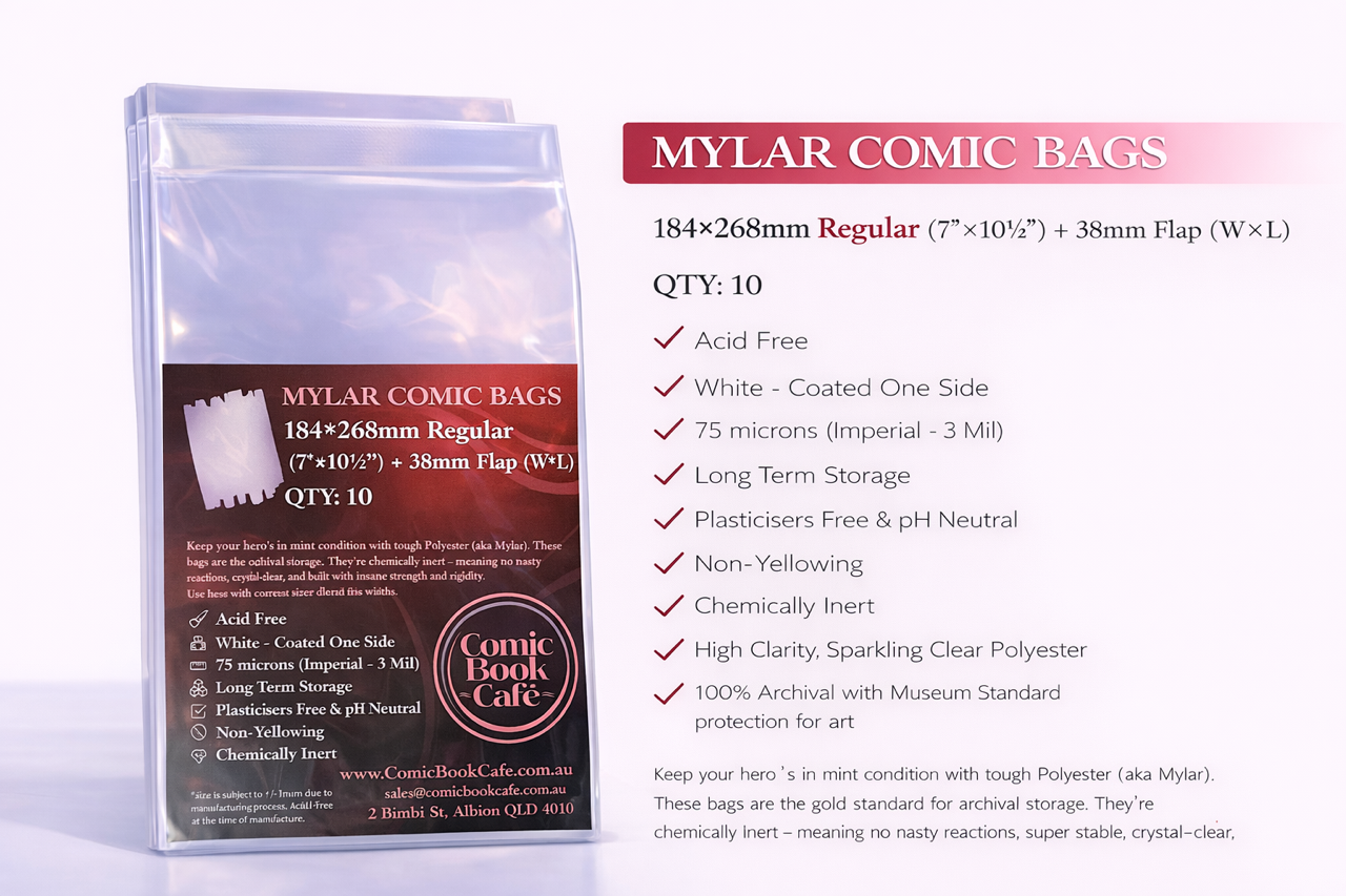 Mylar Comic Bags - Regular - Comic Book Cafe